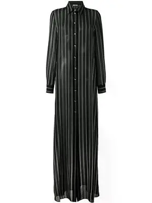 LANVIN Striped Maxi Shirt Dress - Black