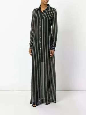 LANVIN Striped Maxi Shirt Dress