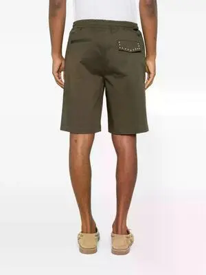 LOW BRAND George Coulisse Stud-embellished Drawstring Shorts - Green