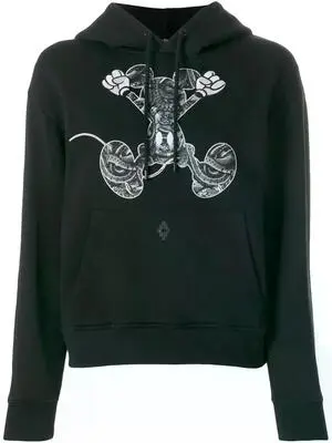 COUNTY OF MILAN Marcelo Burlon Cotton Hoodie With Mickey Mouse Print - Black