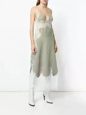 Off-White Panelled Lace Slip Dress