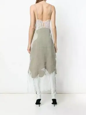 Off-White Panelled Lace Slip Dress
