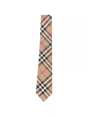Burberry Check Pattern Neck Tie - Neutrals