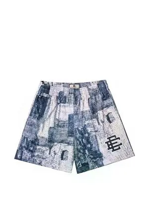 ERIC EMANUEL Patchwork Boro Shorts - Grey