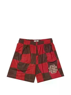 ERIC EMANUEL Wavy-check Mesh Shorts - Red