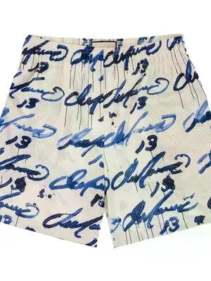 ERIC EMANUEL Graffiti Print Mesh Shorts