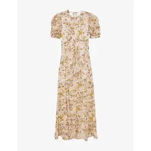 REISS Naia Floral-print Woven Maxi Dress - Ivory
