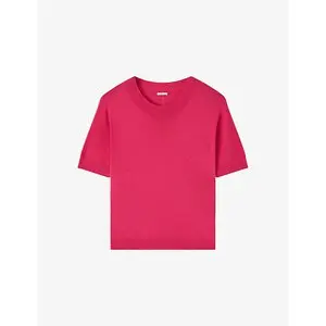 JOSEPH Joseph Jana Round-Neck Silk Top Fuchsia