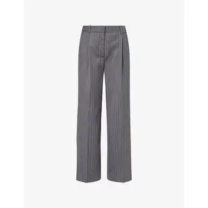 ANINE BING Trent Pinstripe Wool Trousers