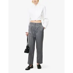 ANINE BING Trent Pinstripe Wool Trousers