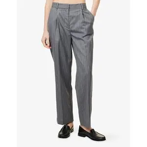 ANINE BING Trent Pinstripe Wool Trousers