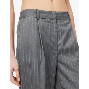 ANINE BING Trent Pinstripe Wool Trousers