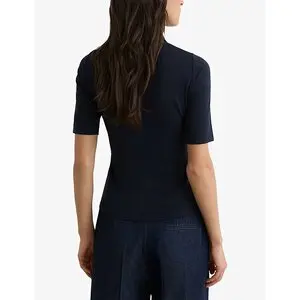 REISS Colour-block Stretch-knit Polo
