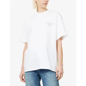 Carhartt Work In Progress Round Neck Logo Print Cotton T-shirt - White
