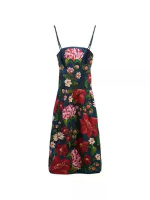 Barbour Farm Rio Midi Dress With Floral Print And Beaded Straps - Blue