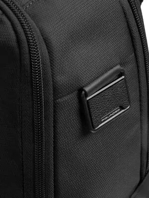PIQUADRO Expandable Laptop Backpack With Textured Canvas And Multiple Pockets