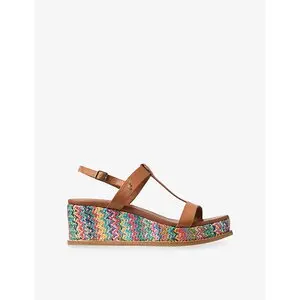 JIMMY CHOO Theia 60 Leather Wedge Heeled Sandals - Multi