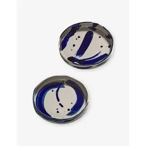 SERAX Sophia Set Of Two Stoneware Pasta Plates - Blue