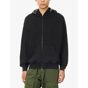 A BATHING APE Shark Embroidered Cotton-jersey Hoodie