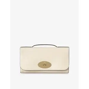 Mulberry Lily Leather Clutch Bag With Postman's Lock - Eggshell