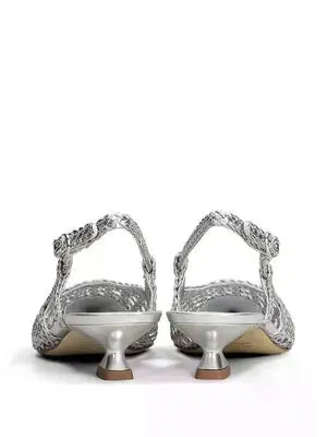 THE SELLER Woven Leather Slingback Pumps