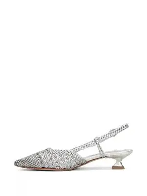 THE SELLER Woven Leather Slingback Pumps
