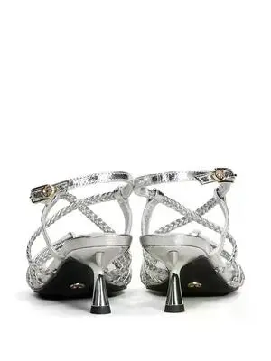 GOLD & ROUGE Braided Metallic Sandals