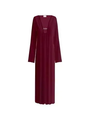 MC2 SAINT BARTH Long Scalloped Beach Dress - Red