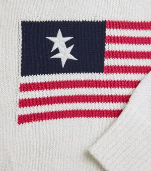 COLE BUXTON Two-star Flag Crew Neck Sweater