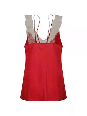 Pinko Lace-trim Jacquard Sleeveless Top