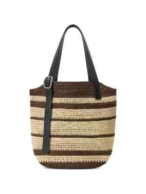 Loewe LOEWE Loop Basket Striped Shoulder Bag Brown