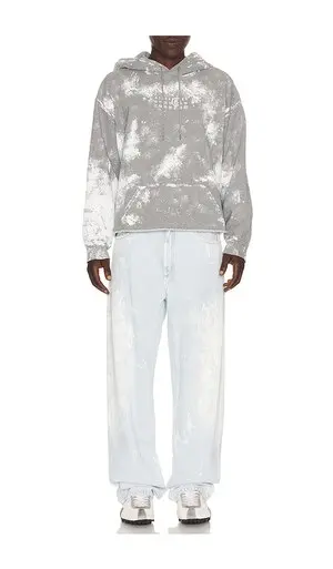 MAISON MARGIELA Distressed Logo Hoodie - Grey