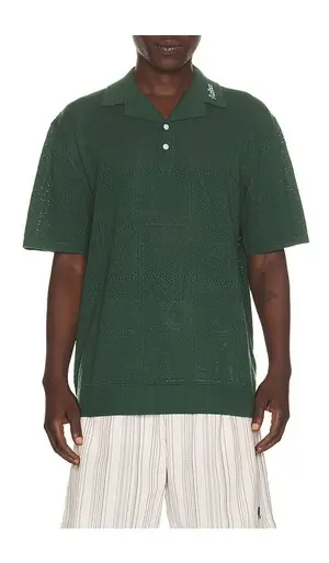 MALBON Resort Crochet Polo In . Also - Green