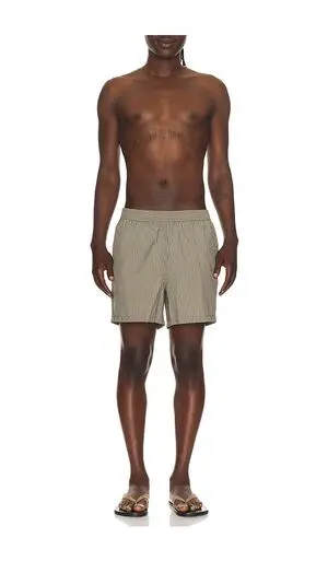 BATHER Fossil Seersucker Swim Trunks - Grey