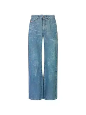 DIESEL® Acid Wash Wide-leg Jeans