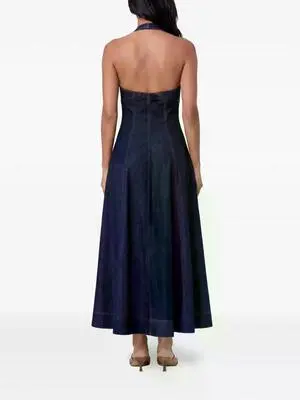 NICHOLAS Elsa Halterneck Zip-front Maxi Dress