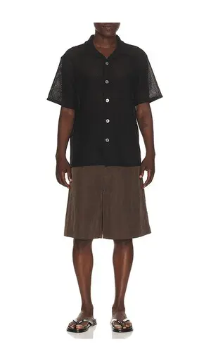 DUNST Open Collared Crochet Shirt In . Also