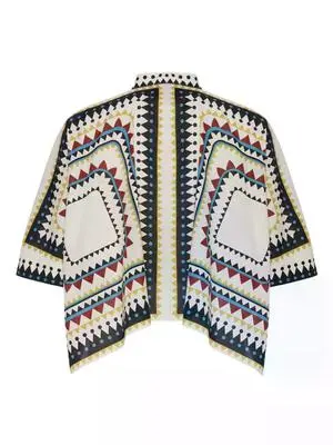 La DoubleJ Geometric-print Cotton Shirt