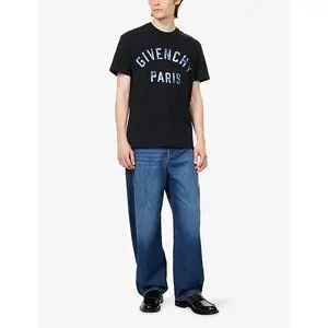 Givenchy Appliqué Logo-text Cotton T-shirt - Black