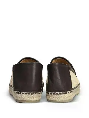 CastaÑer Norris Leather-trimmed Woven Espadrilles