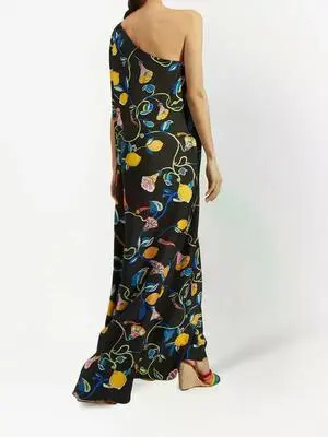 La DoubleJ Roy One-shoulder Graphic Print Maxi Dress