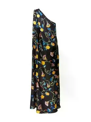 La DoubleJ Roy One-shoulder Graphic Print Maxi Dress
