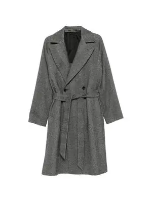 Tagliatore Herringbone-pattern Belted Coat