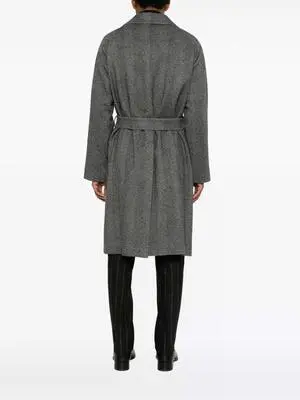 Tagliatore Herringbone-pattern Belted Coat