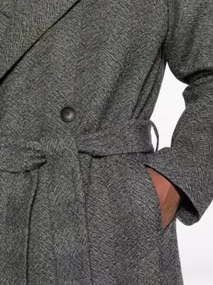 Tagliatore Herringbone-pattern Belted Coat