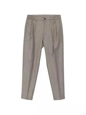 Tagliatore Houndstooth Pleated Trousers - Brown