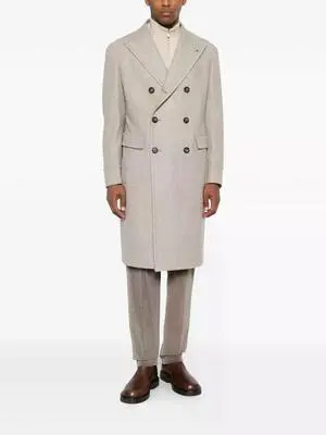 Tagliatore Double-breasted Herringbone-pattern Coat