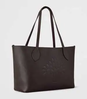 Mulberry Leather Tree Tote Bag - Black