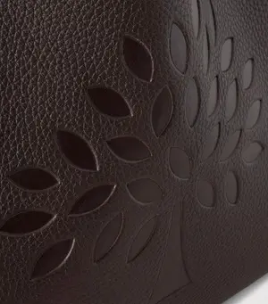 Mulberry Leather Tree Tote Bag - Black