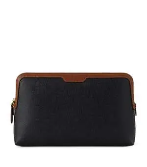 Mulberry Medium Scotchgrain Cosmetic Pouch - Black